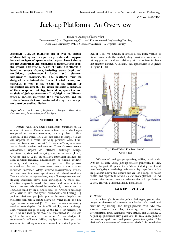 (PDF) Jack-up Platforms: An Overview