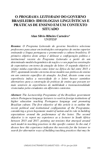 (PDF) O programa leitorado do governo brasileiro : ideologias ...