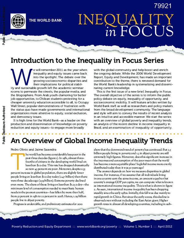 (PDF) Inequality in focus vol. 1 (no. 1) | Jaime Saavedra - Academia.edu
