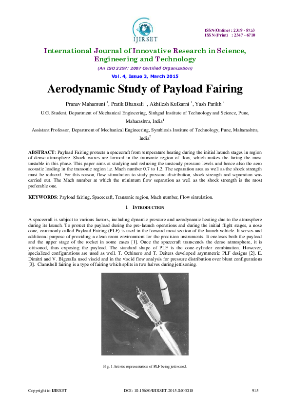 (PDF) Aerodynamic Study of Payload Fairing