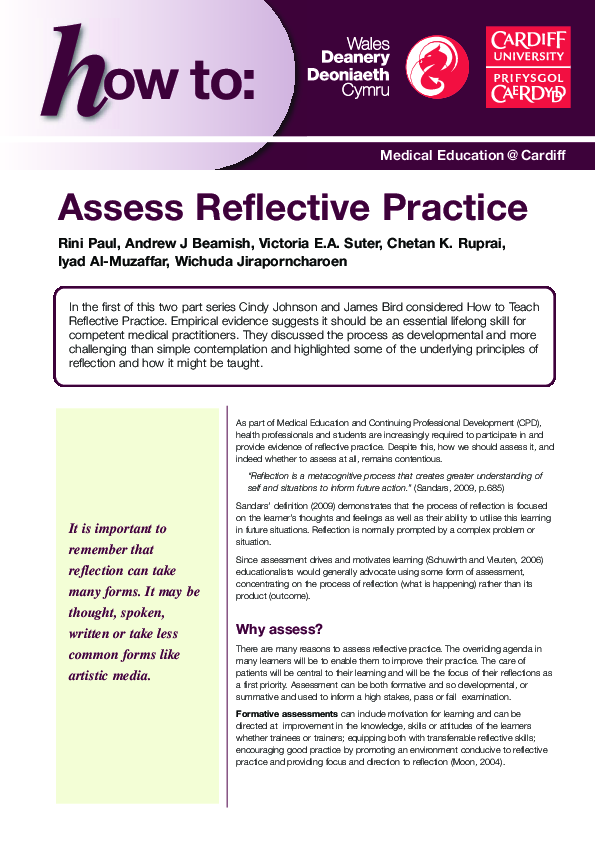(PDF) Assess Reflective Practice