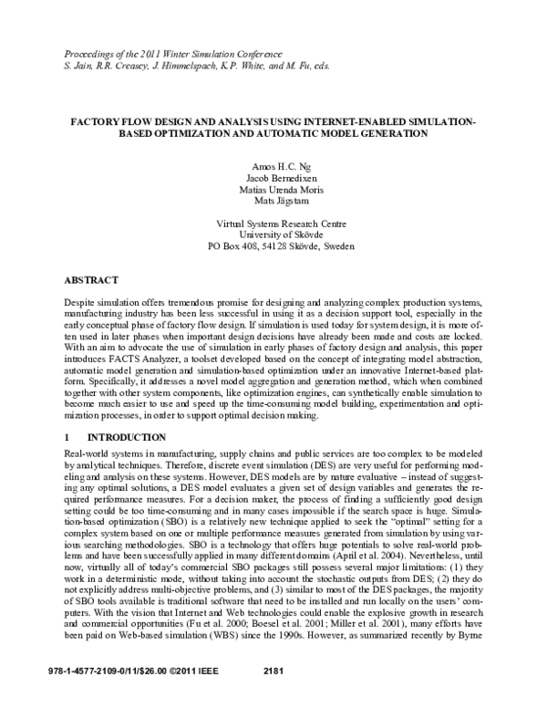 (PDF) Factory flow design and analysis using internet-enabled simulation-based optimization and ...