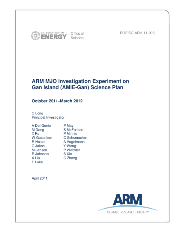 (PDF) ARM MJO Investigation Experiment on Gan Island (AMIE-Gan) Science ...