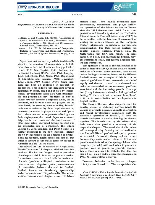 (PDF) Handbook on the Economics of Professional Football, by John ...