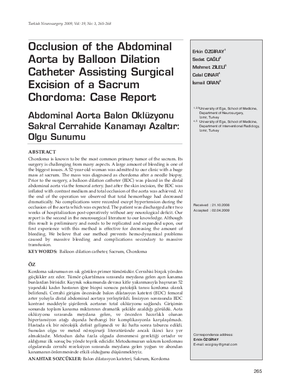 (PDF) Occlusion of the abdominal aorta by balloon dilation catheter ...