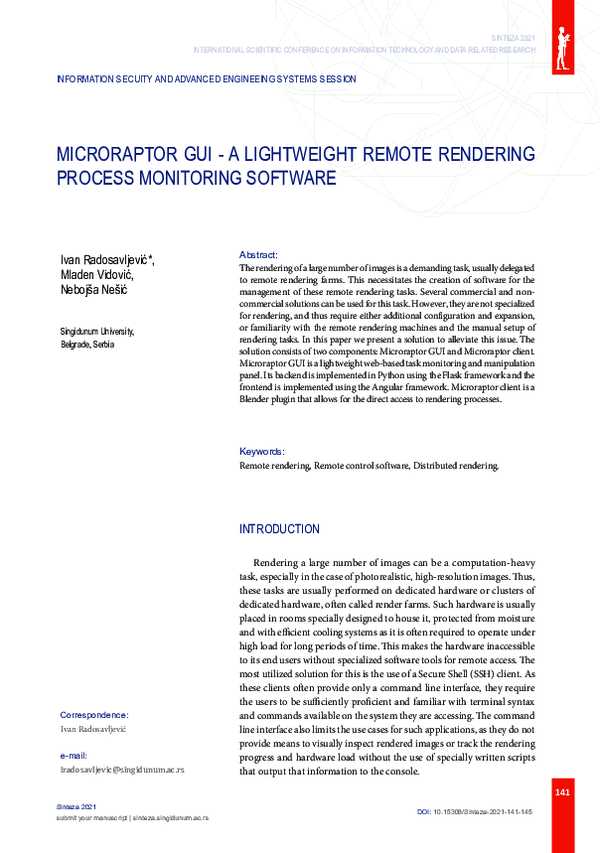 (PDF) Microraptor Gui - a Lightweight Remote Rendering Process ...