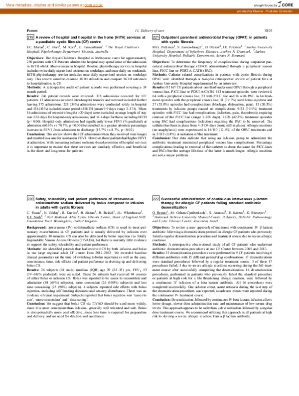 (PDF) 220 Safety, tolerability and patient preference of intravenous ...
