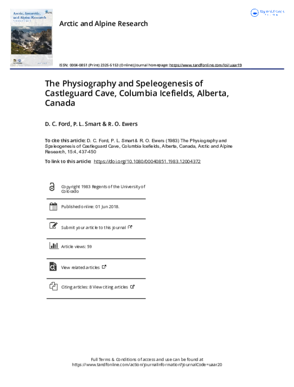 (PDF) The Physiography and Speleogenesis of Castleguard Cave, Columbia ...