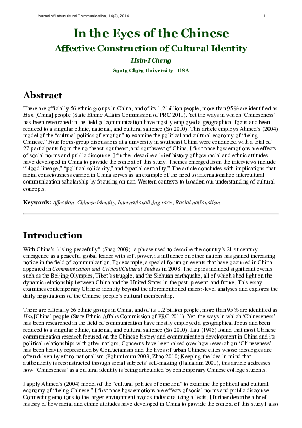 (PDF) In the Eyes of the Chinese Affective Construction of Cultural ...