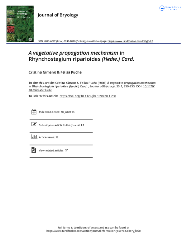(PDF) A vegetative propagation mechanism in Rhynchostegium riparioides ...