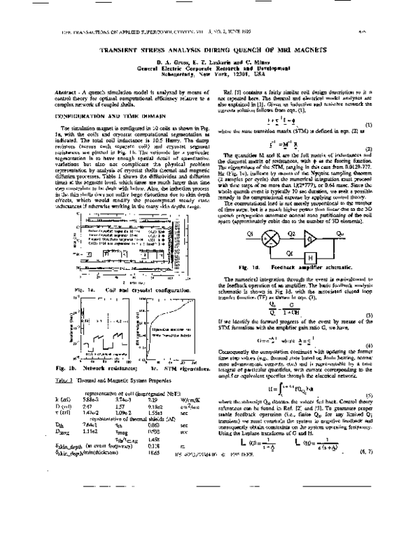 (PDF) Transient stress analysis during quench of MRI magnets