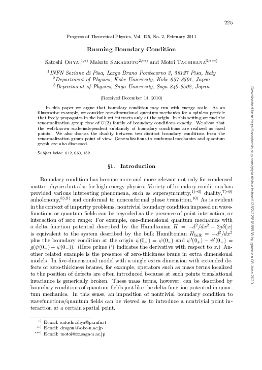 (PDF) Running Boundary Condition