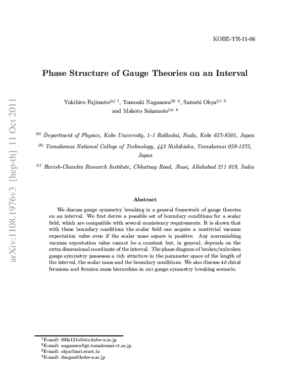 (PDF) Phase Structure of Gauge Theories on an Interval