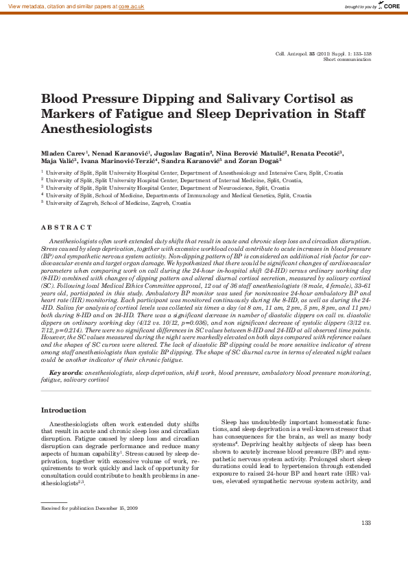 (PDF) Blood pressure dipping and salivary cortisol as markers of ...