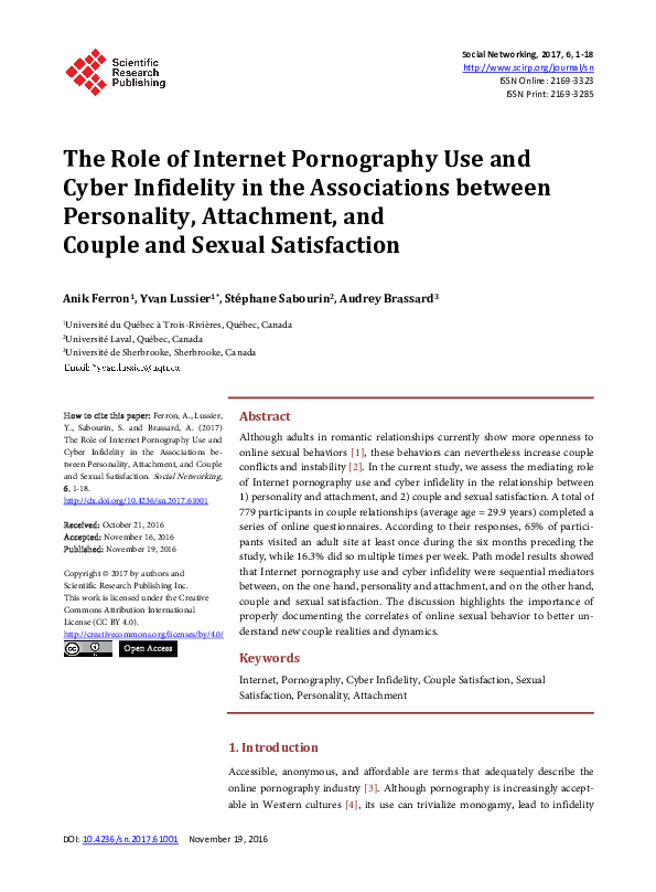 (PDF) Internet Pornography and Cyber Infidelity: Impacts on Couples