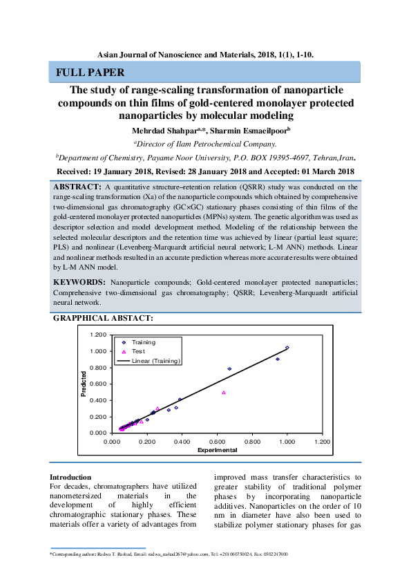 (PDF) The study of range-scaling transformation of nanoparticle compounds on thin films of gold ...