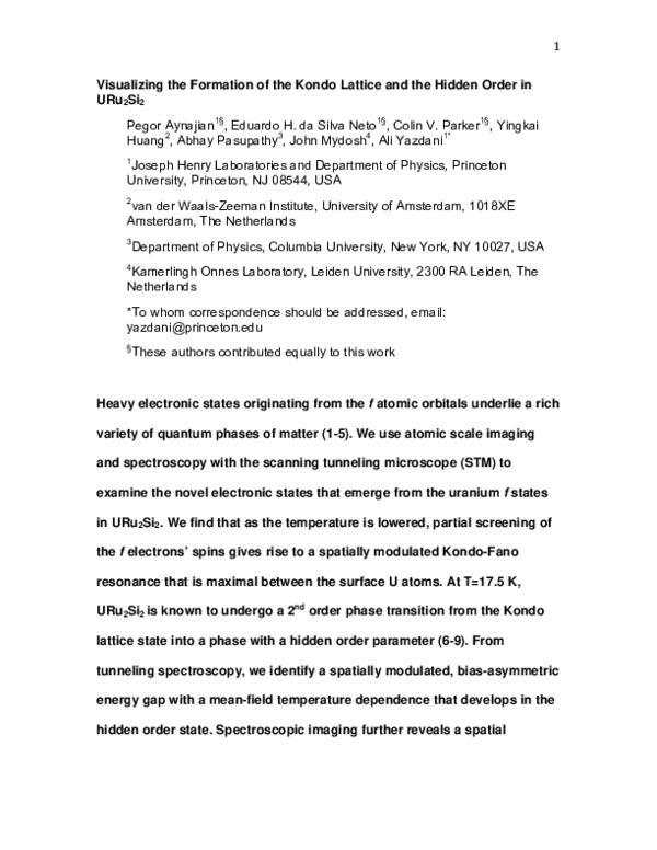 (PDF) Visualizing the formation of the Kondo lattice and the hidden ...