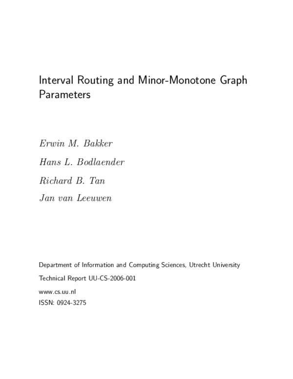 (PDF) Interval Routing and Minor-Monotone Graph Parameters