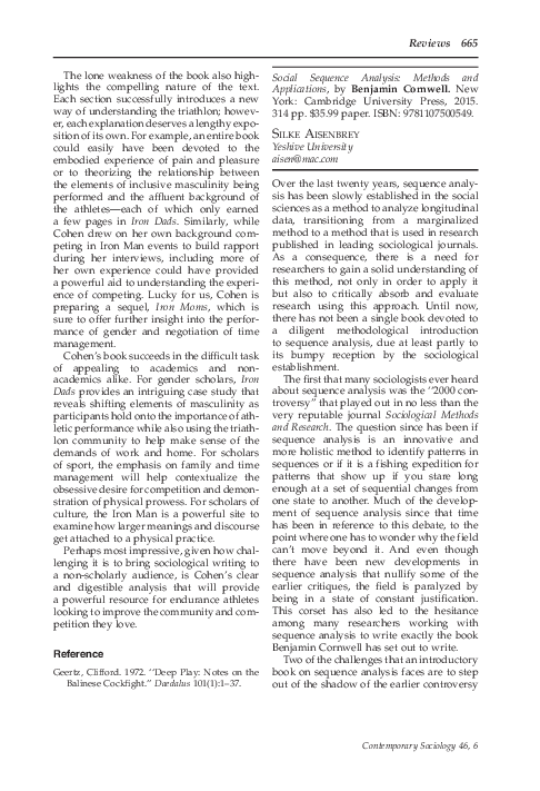 (PDF) Social Sequence Analysis: Methods and Applications
