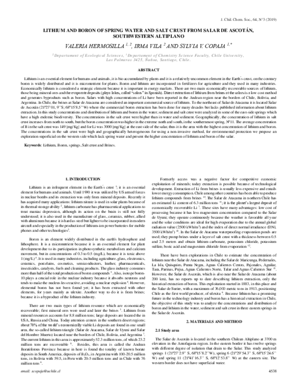 (PDF) Lithium and Boron of Spring Water and Salt Crust from Salar De ...
