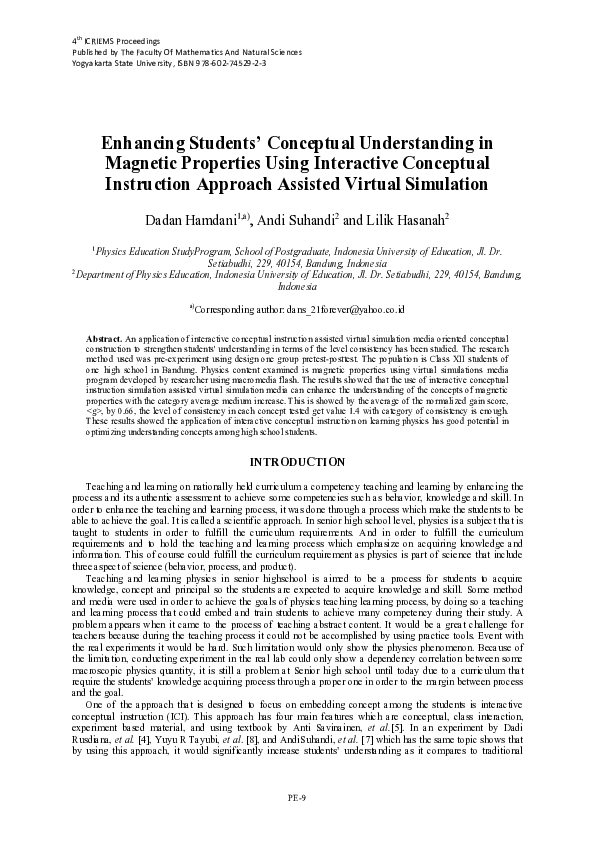 (PDF) Enhancing Students ’ Conceptual Understanding in Magnetic Properties Using Interactive ...