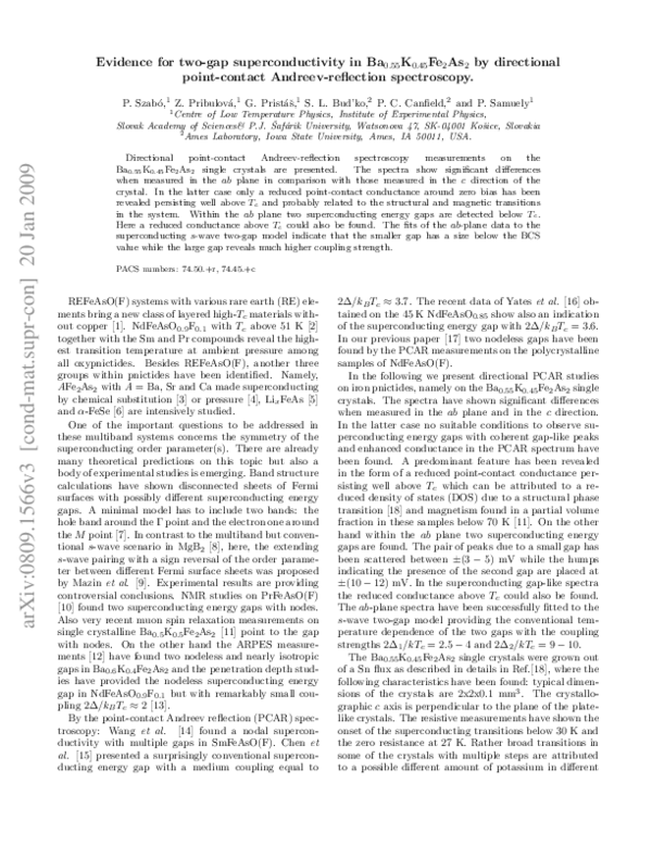 (PDF) Evidence for two-gap superconductivity inBa0.55K0.45Fe2As2from ...