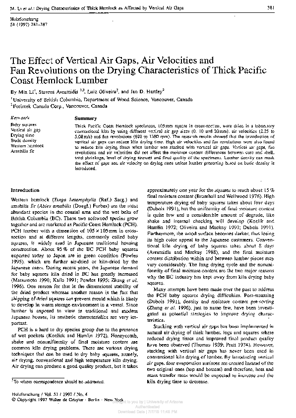 (PDF) The Effect of Vertical Air Gaps, Air Velocities and Fan Revolutions on the Drying ...