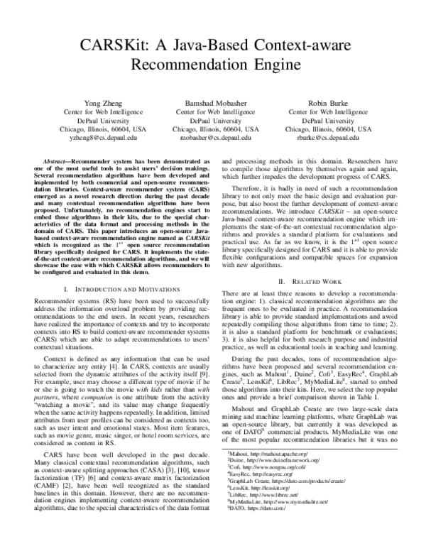 (PDF) CARSKit: A Java-Based Context-Aware Recommendation Engine
