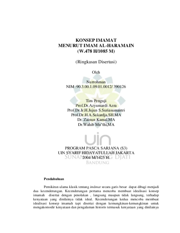 (PDF) Konsep Imamat menurut Imam Al-Haramain (W.478 H/1085 M)