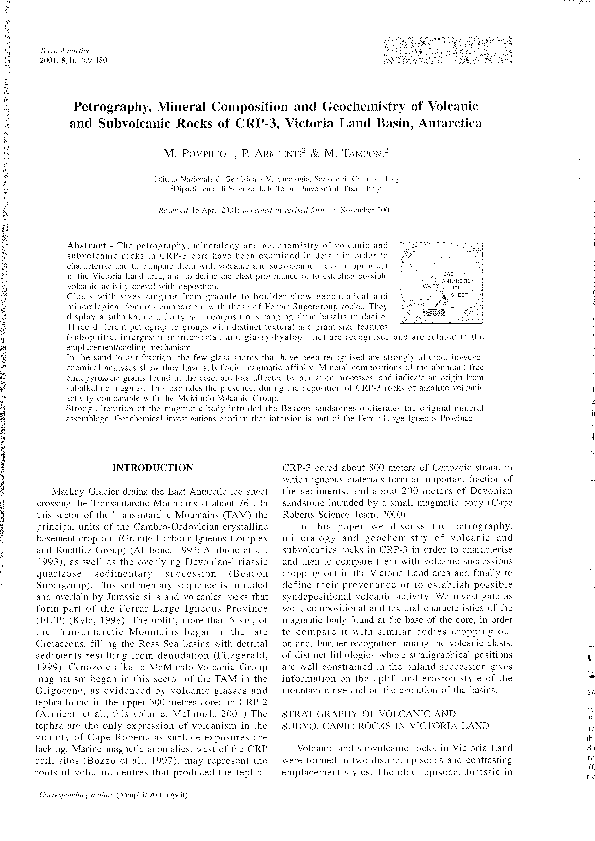(PDF) Petrography, mineral composition and geochemistry of volcanic and ...