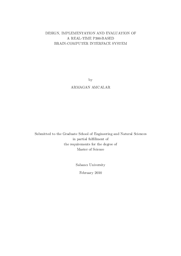 (PDF) P300-based Brain-Computer Interface: Design and Evaluation