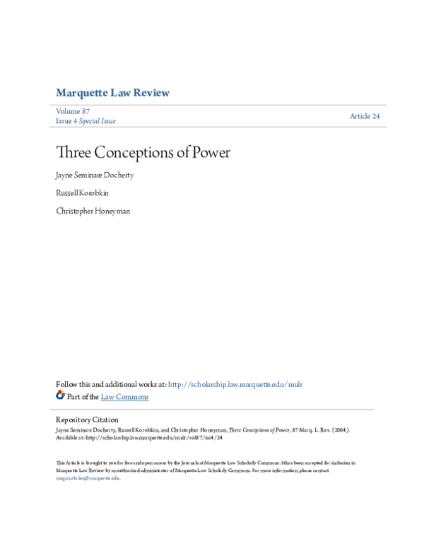 (PDF) Three Conceptions of Power