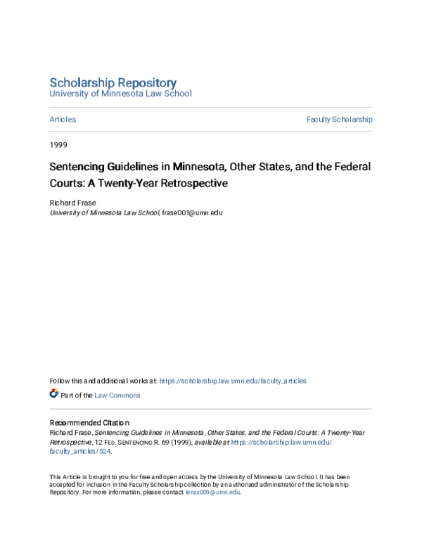 (PDF) Sentencing Guidelines in Minnesota, Other States, and the Federal ...