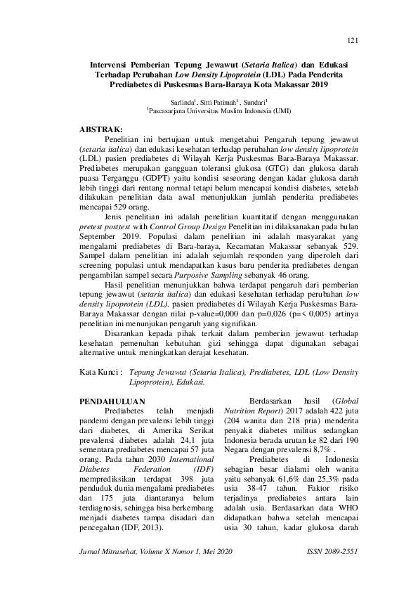 (PDF) Intervensi Pemberian Tepung Jewawut (Setaria Italica) dan Edukasi Terhadap Perubahan Low ...