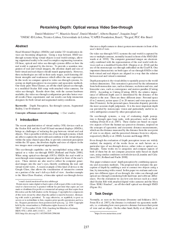 (PDF) Perceiving depth