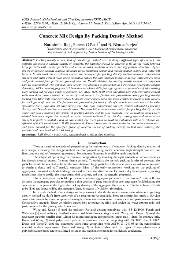 (PDF) Optimizing Concrete Mix via Packing Density