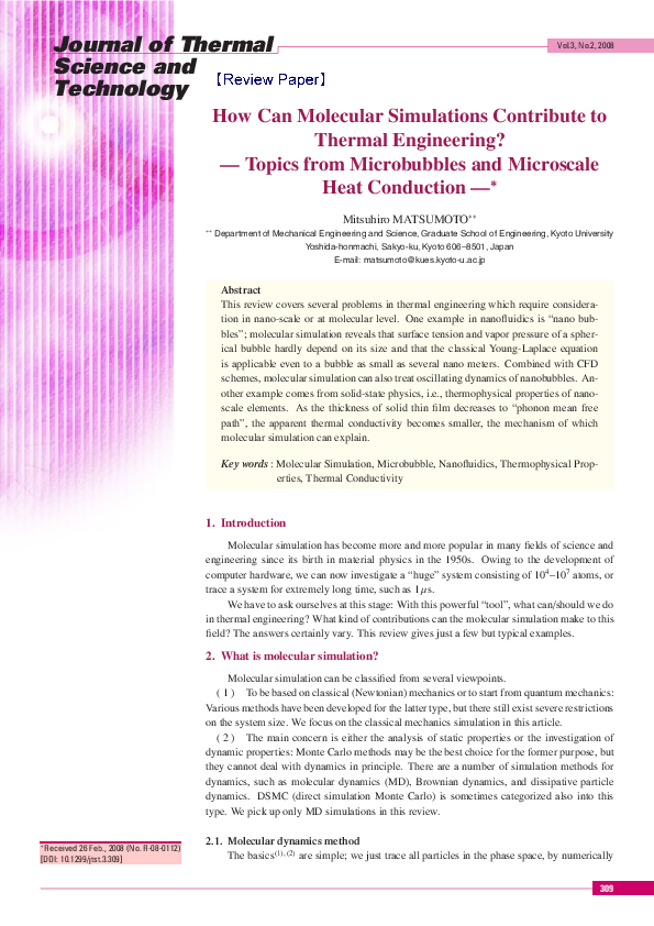 (PDF) How Can Molecular Simulations Contribute to Thermal Engineering ...