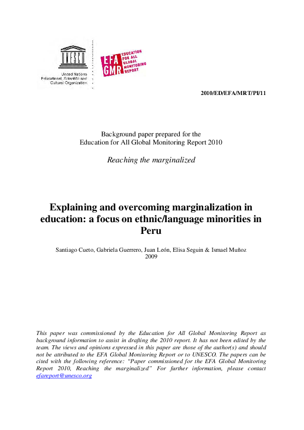 (PDF) Explaining and Overcoming Marginalization in Education