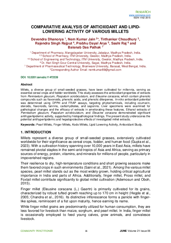 (PDF) COMPARATIVE ANALYSIS OF ANTIOXIDANT AND LIPID-LOWERING ACTIVITY ...