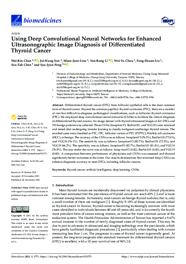 (PDF) Using Deep Convolutional Neural Networks for Enhanced Ultrasonographic Image Diagnosis of ...