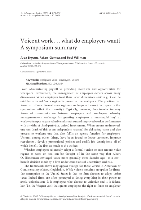 (PDF) Voice at work...what do employers want? A symposium summary