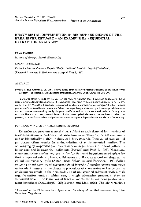 (PDF) Heavy metal distribution in recent sediments of the Krka River ...