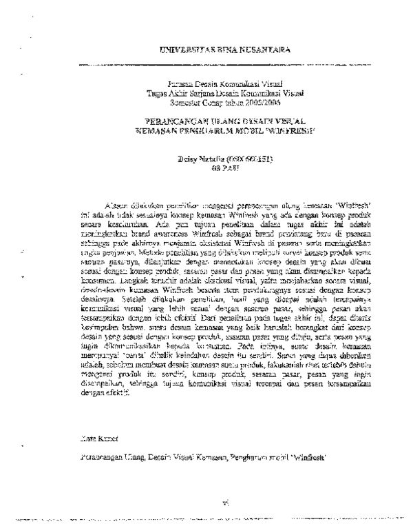 (PDF) Perancangan Ulang Desain Visual Kemasan Pengharum Mobil 'Winfresh
