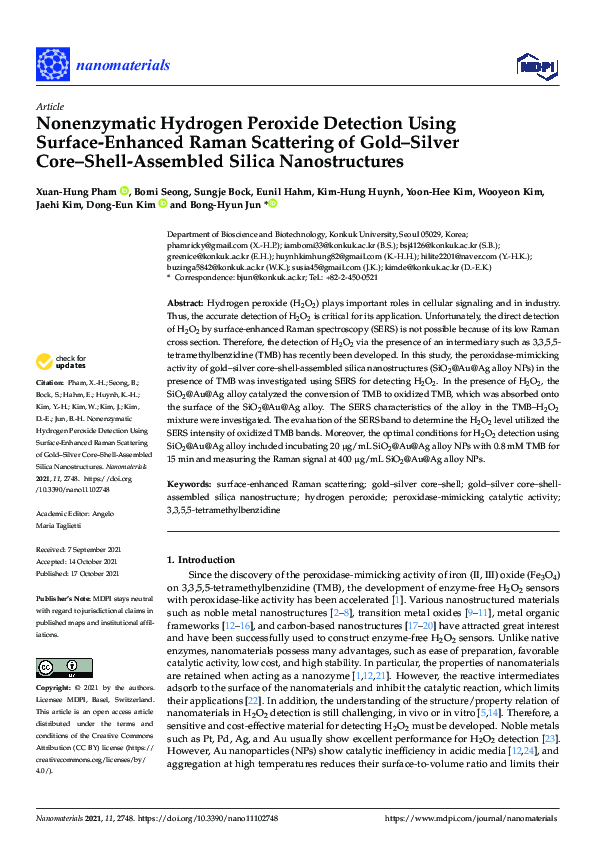 (PDF) Nonenzymatic Hydrogen Peroxide Detection Using Surface-Enhanced ...