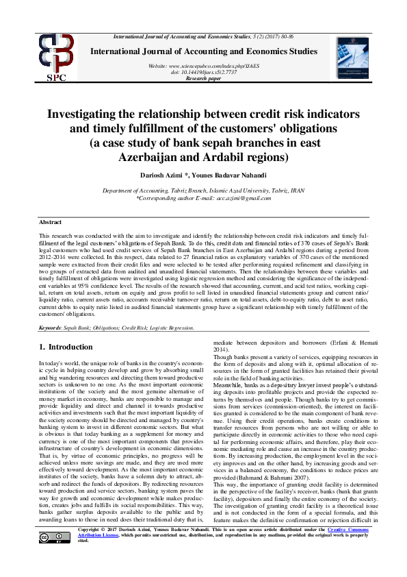 (PDF) Investigating the relationship between credit risk indicators and ...
