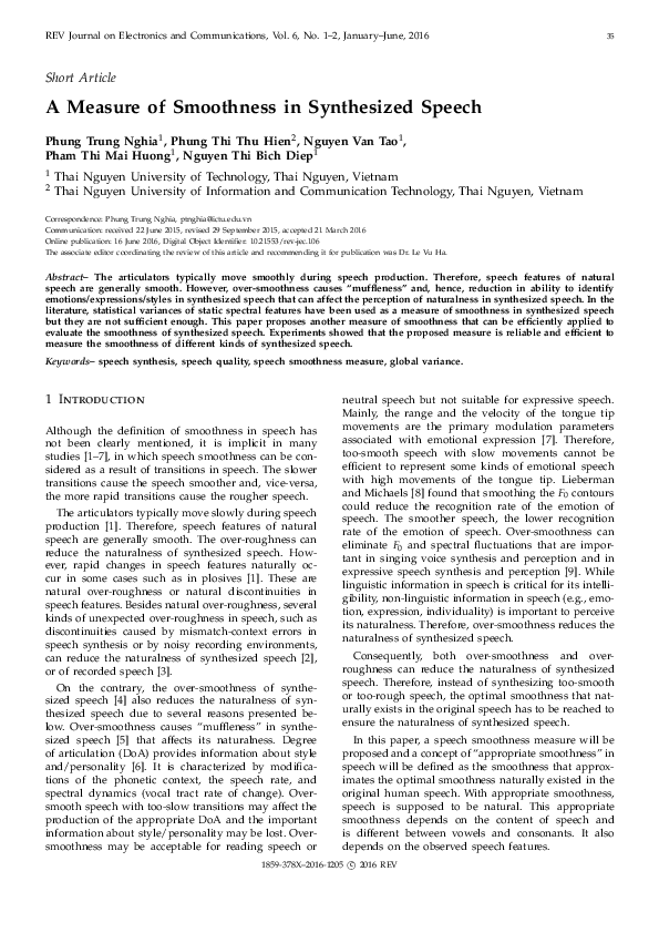 (PDF) A Measure of Smoothness in Synthesized Speech | Phùng Thị Thu ...