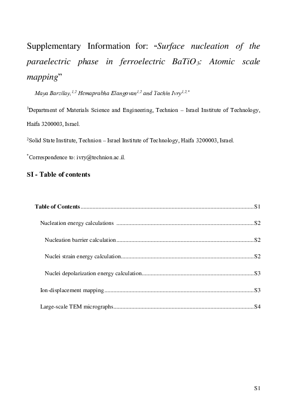 (PDF) Surface Nucleation of the Paraelectric Phase in Ferroelectric ...