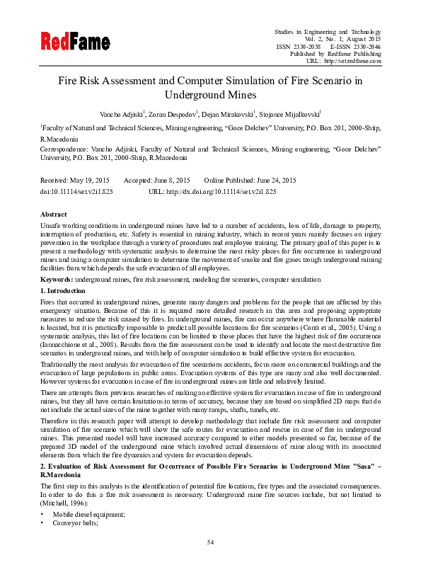 (PDF) Fire Risk Assessment and Computer Simulation of Fire Scenario in ...
