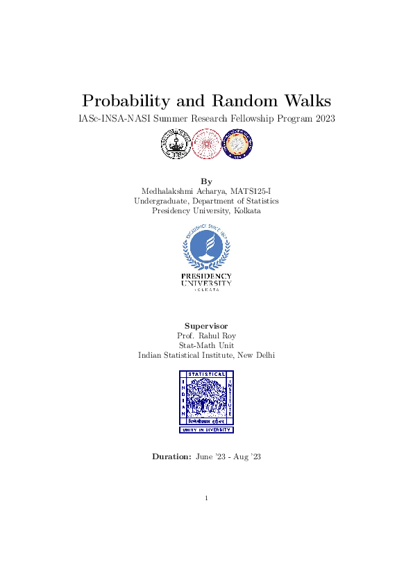 (PDF) Probability and Random Walks
