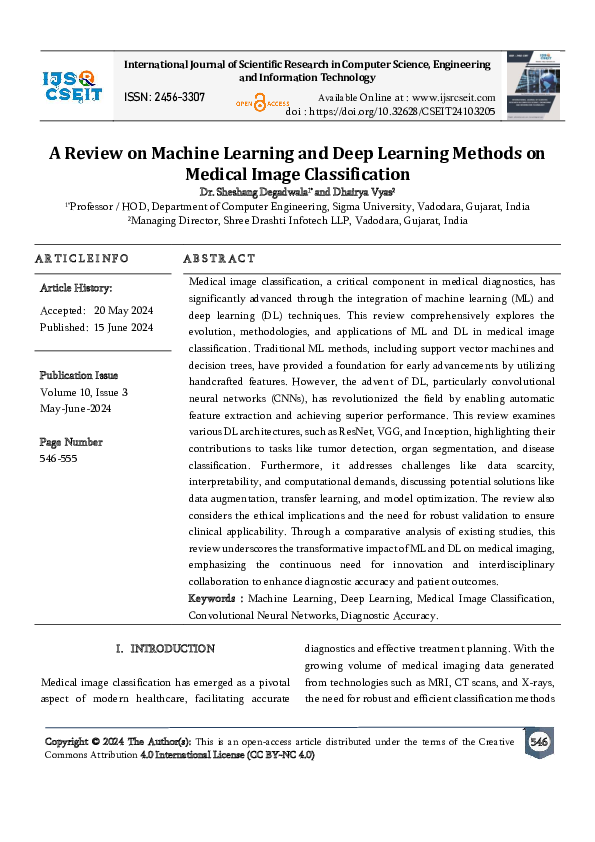 (PDF) A Review on Machine Learning and Deep Learning Methods on Medical ...